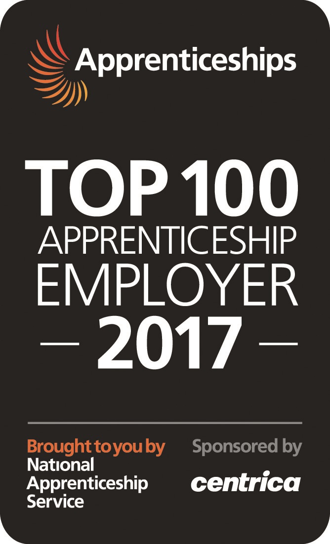 Dale Power Solutions is recognised as a Centrica Top 100 Apprenticeship Employer - The 5% Club
